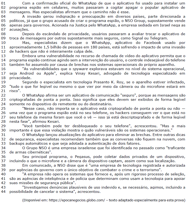 A Quest o Refere se Ao Texto Abaixo Assinale A Alternat A Quest o Refere se Ao Texto Abaixo Assinale A Alternat