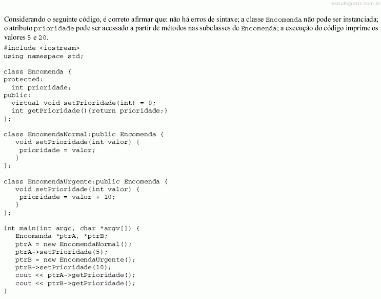 Acerca da linguagem de programação C++, julgue os itens d...